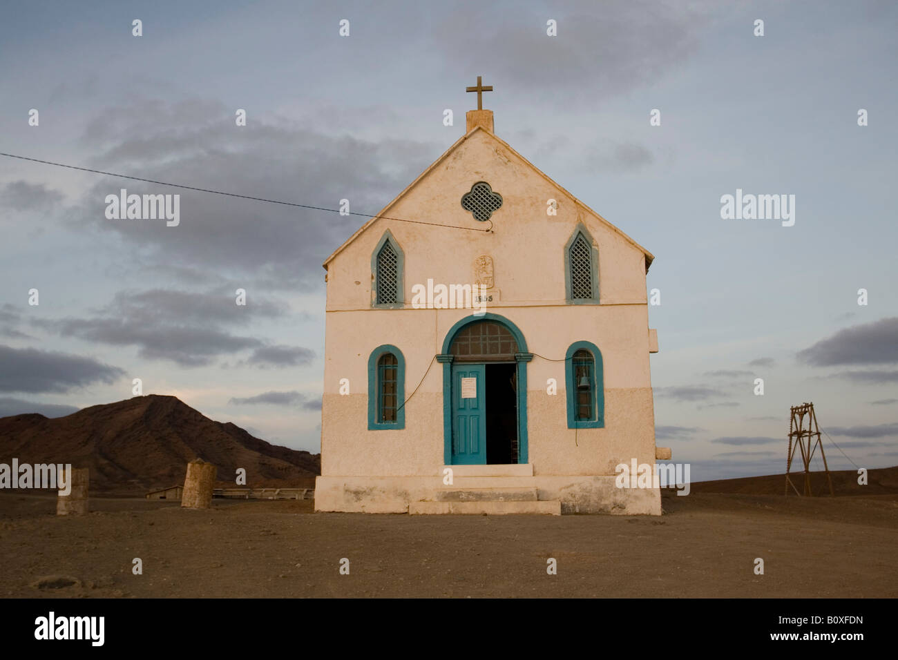 Isolated church at the salt mines in Pedra de Lume, Sal - Cape erde ...