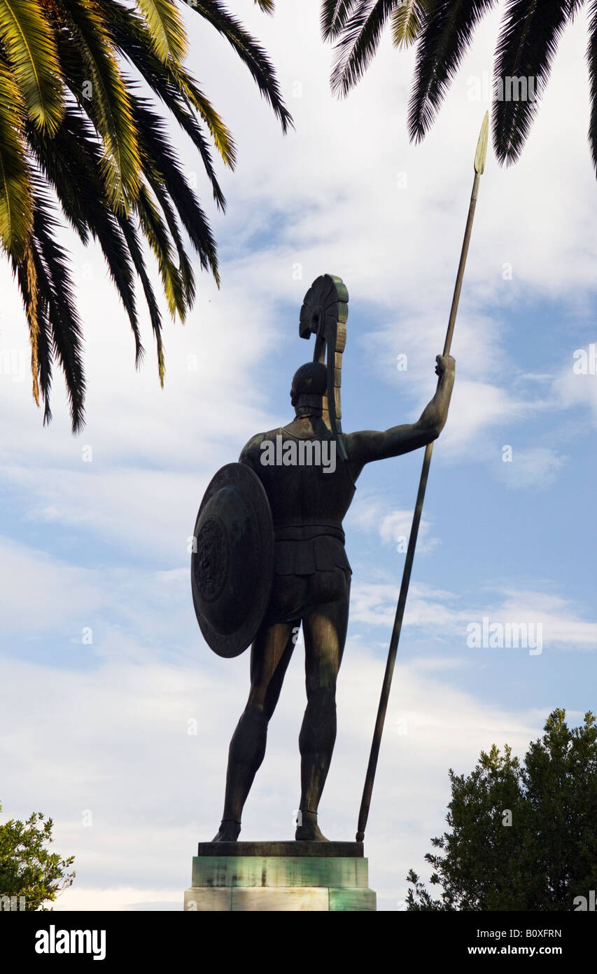 Bronze Statue of Achilles. Achilleion Museum, Corfu, Greece Stock Photo ...