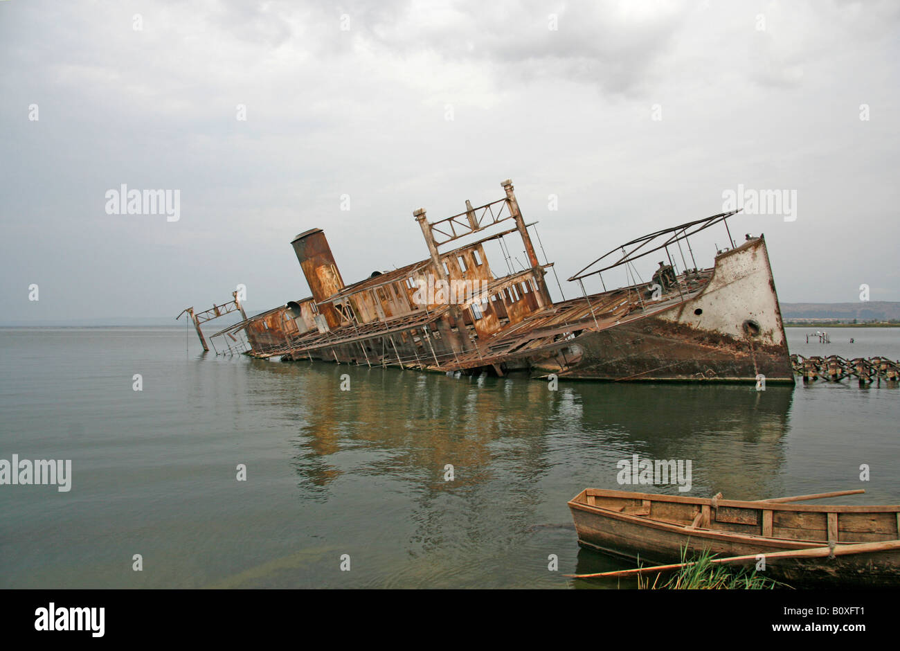 The wreck of the steam ship Robert Coryndon at Butiaba Port on Lake ...