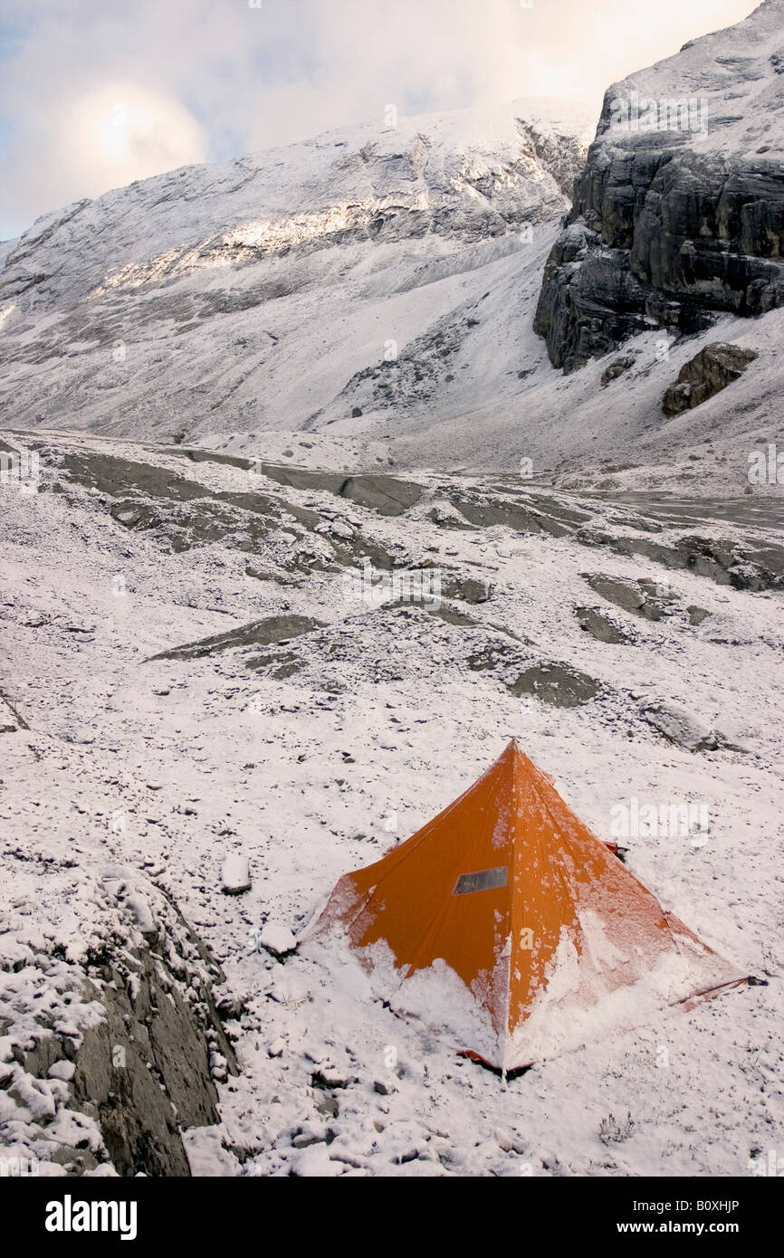 Snow tent on mountain Stock Photo - Alamy