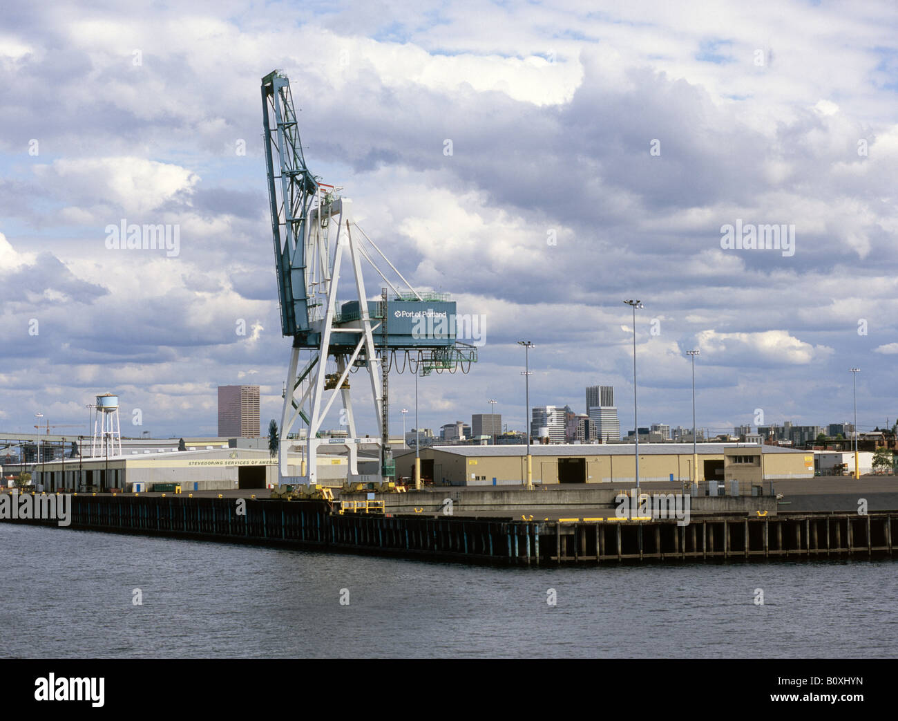 A giant loading crane at a large sea going port facility in the Port Of ...
