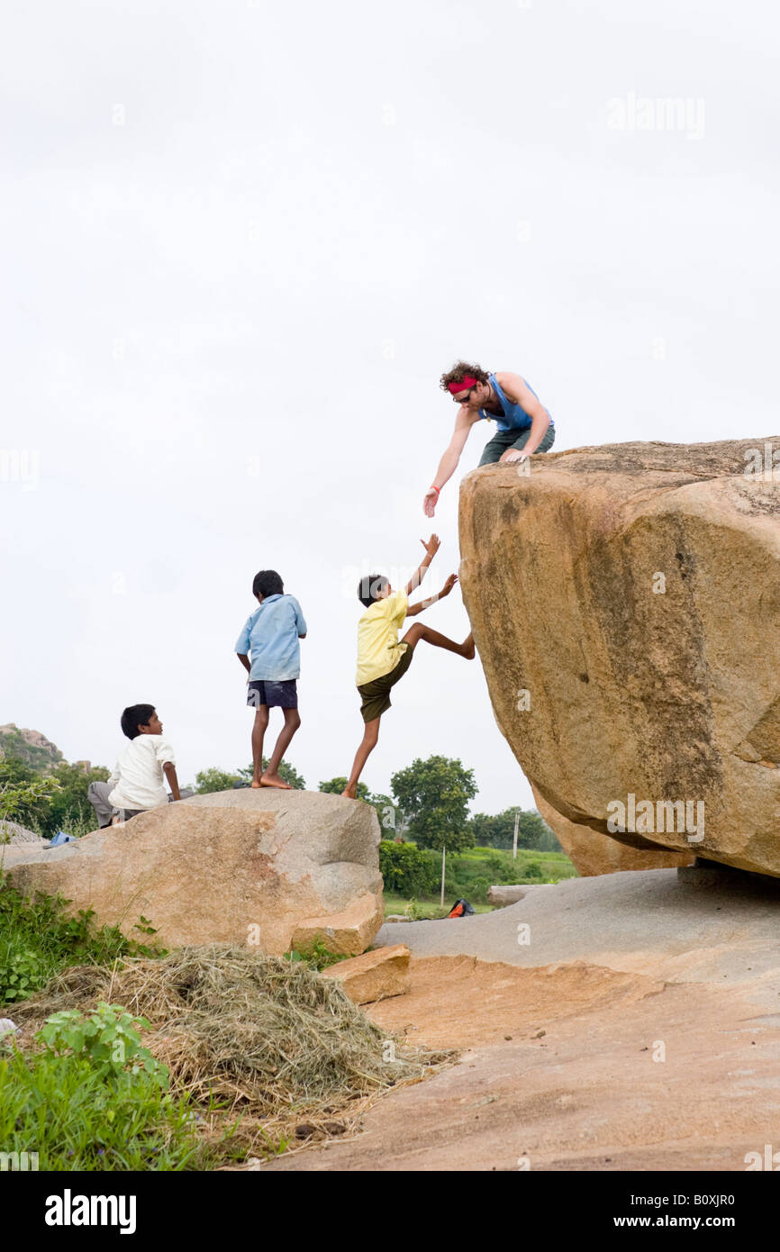 Child climber chalk hi-res stock photography and images - Alamy