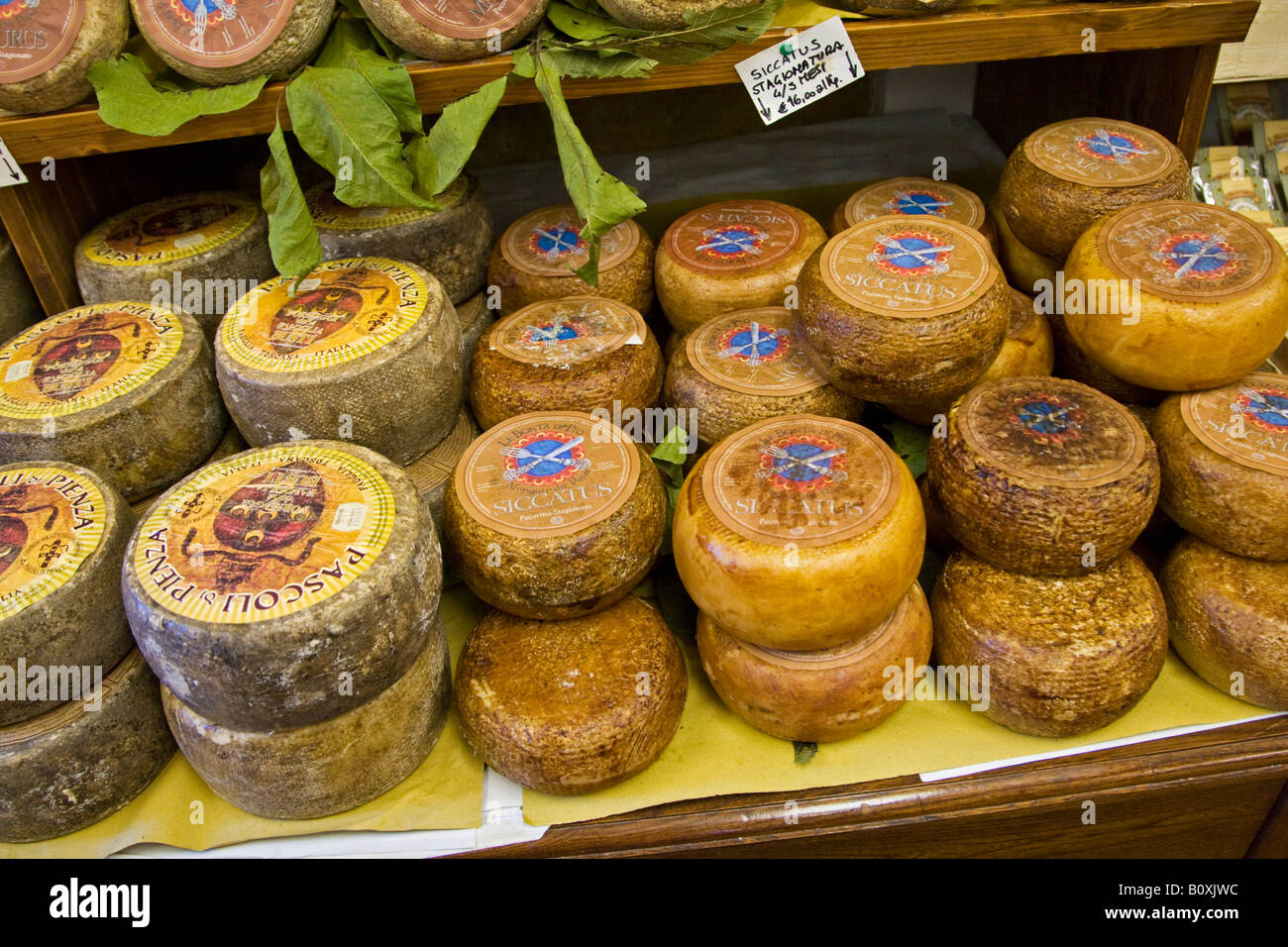 Italy, Tuscany, Various cheeses in cheese shop Stock Photo - Alamy