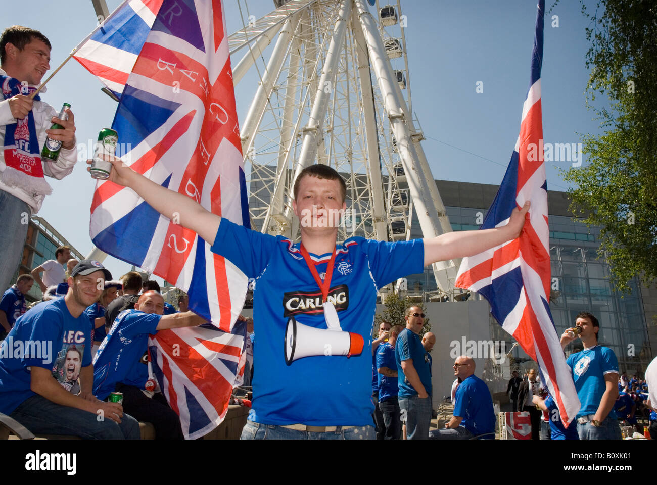Glasgow rangers fan union jack hi-res stock photography and images - Alamy