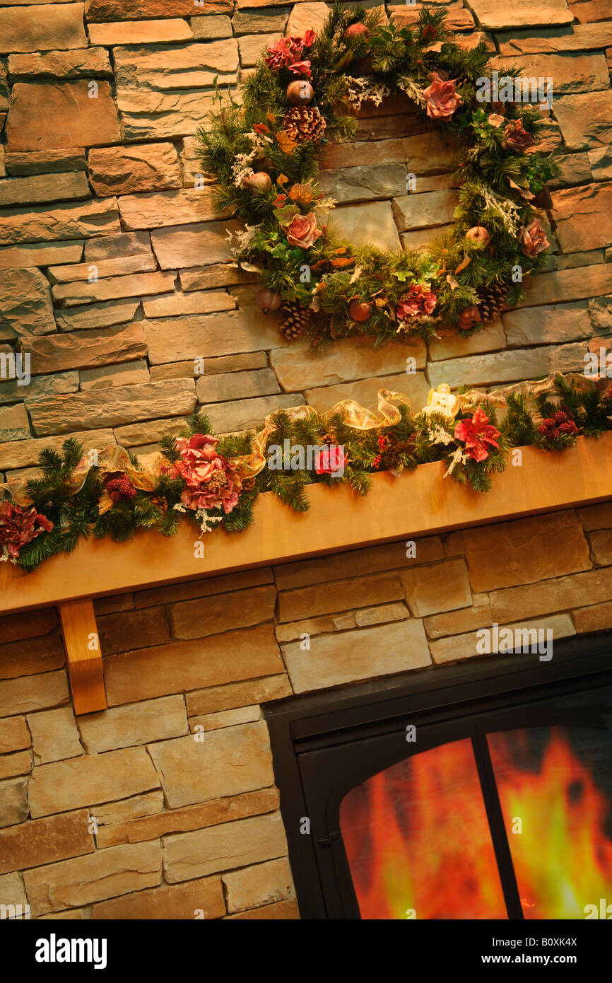 A Christmas mantle Stock Photo - Alamy