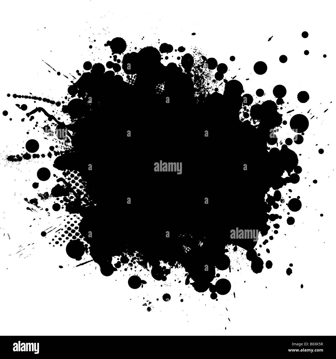 Ink splat in black with half tone pattern Stock Photo - Alamy