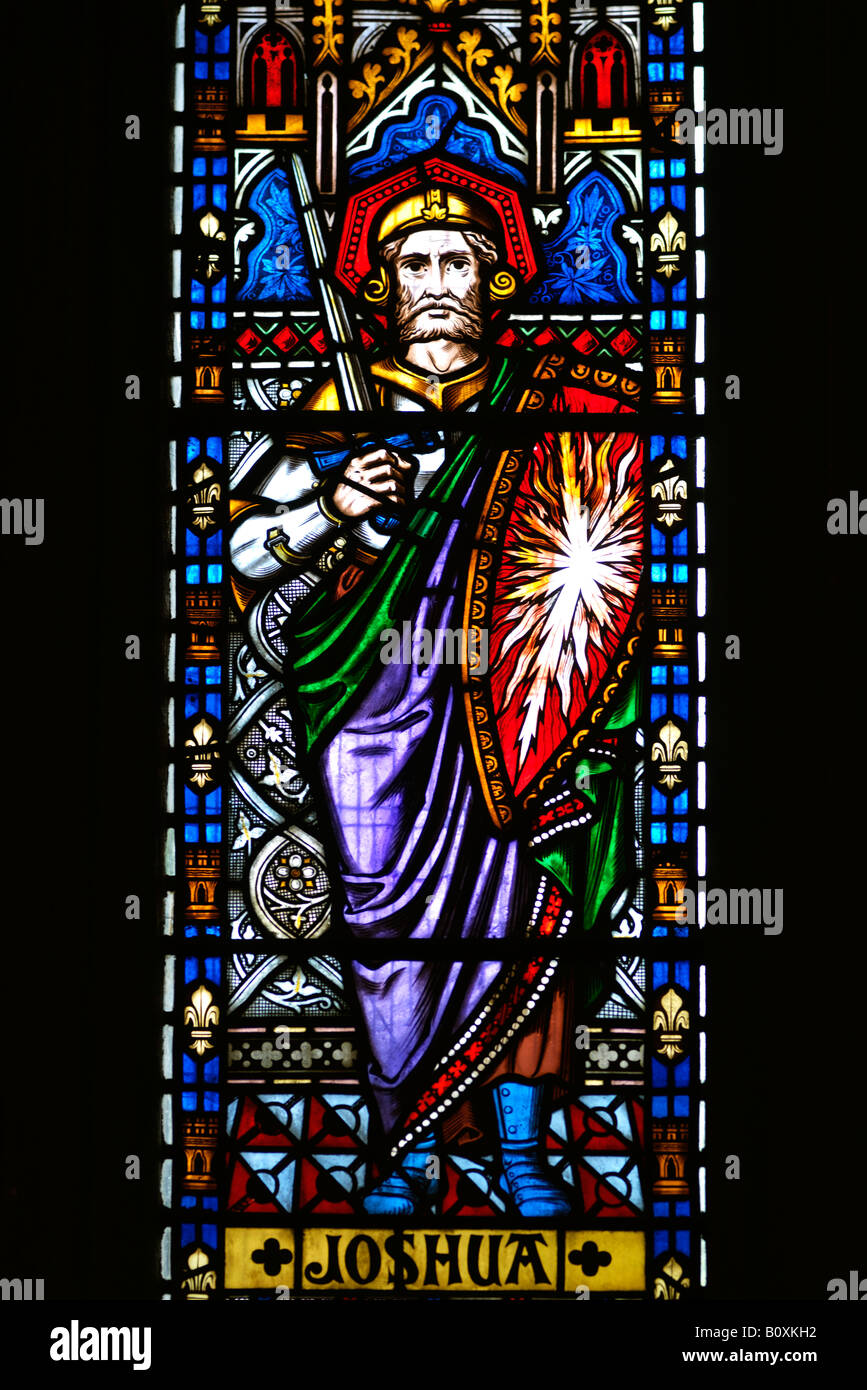 Stained Glass Window Joshua Saint Nicholas Church Great Bookham Surrey ...