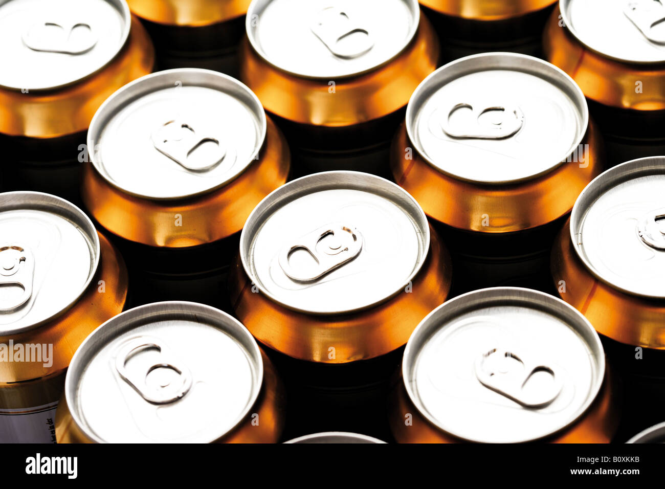 Beer cans, elevated view Stock Photo - Alamy