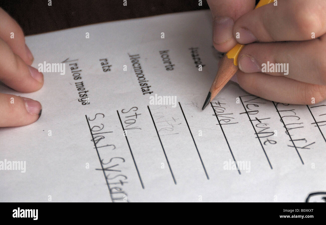 Spelling homework hi-res stock photography and images - Alamy