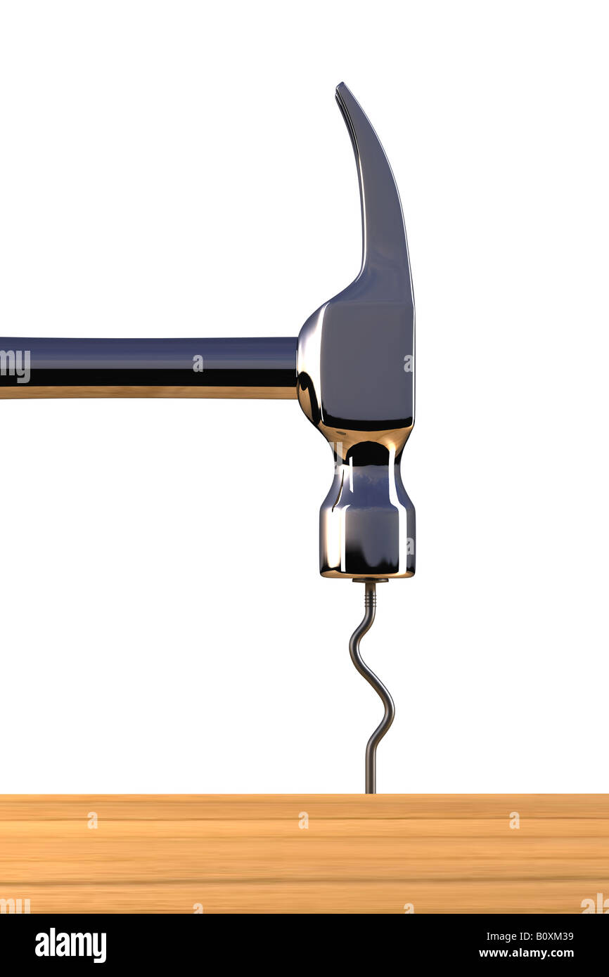 Failed hammer stroke concept for failure Stock Photo - Alamy