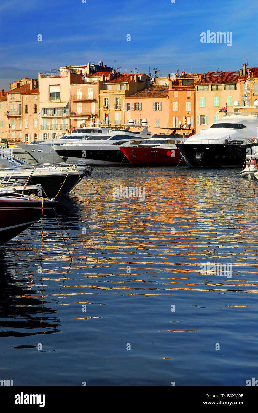 Luxury boats docked in St Tropez in French Riviera Stock Photo - Alamy