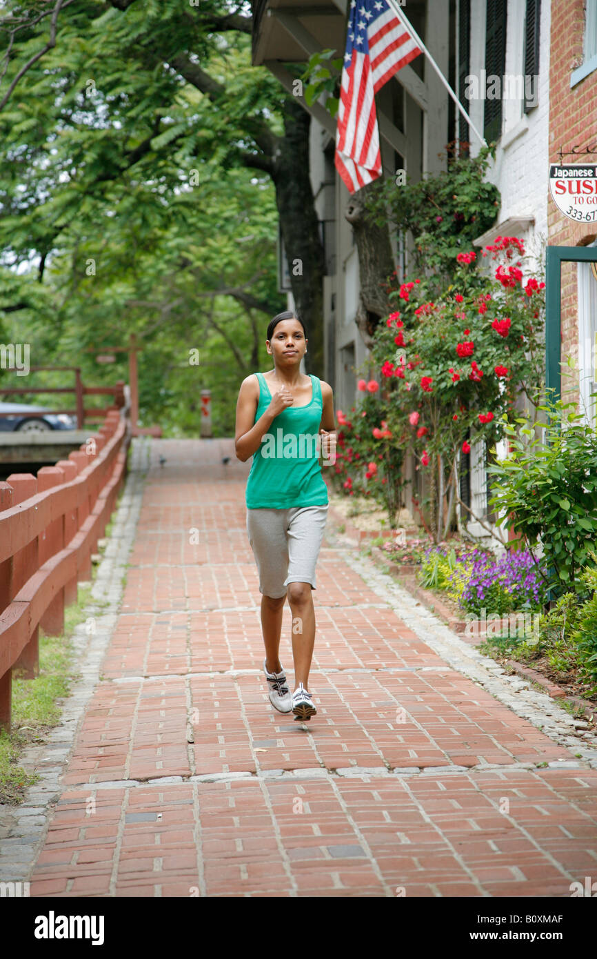 Young woman jogging, Georgetown, Washington, DC, USA, MR-5-21-08 Stock ...