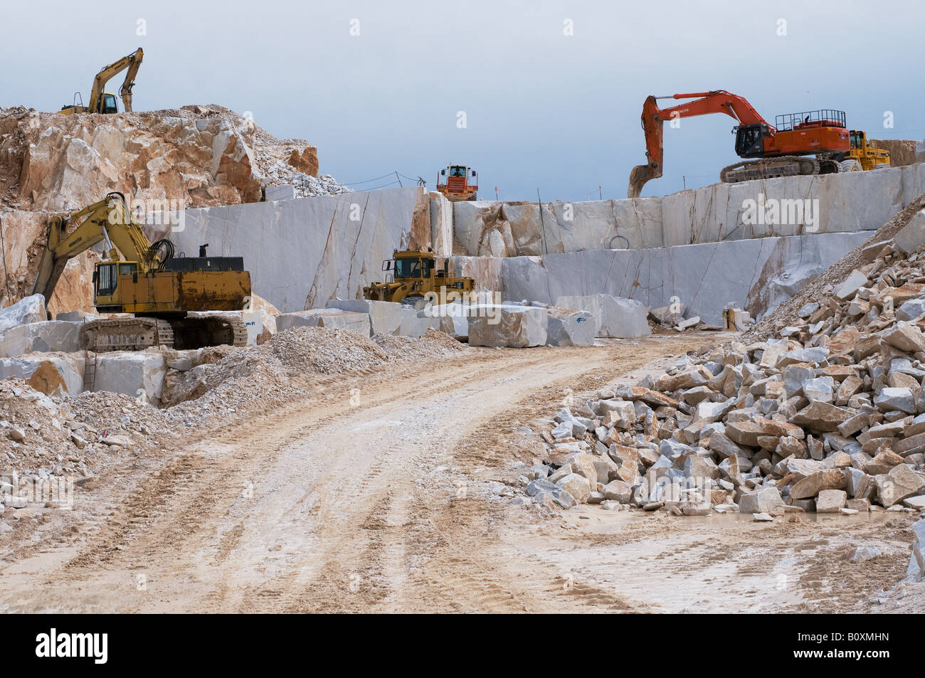 marble white carrara Italy Tuscany quarries stone Massa coast street ...