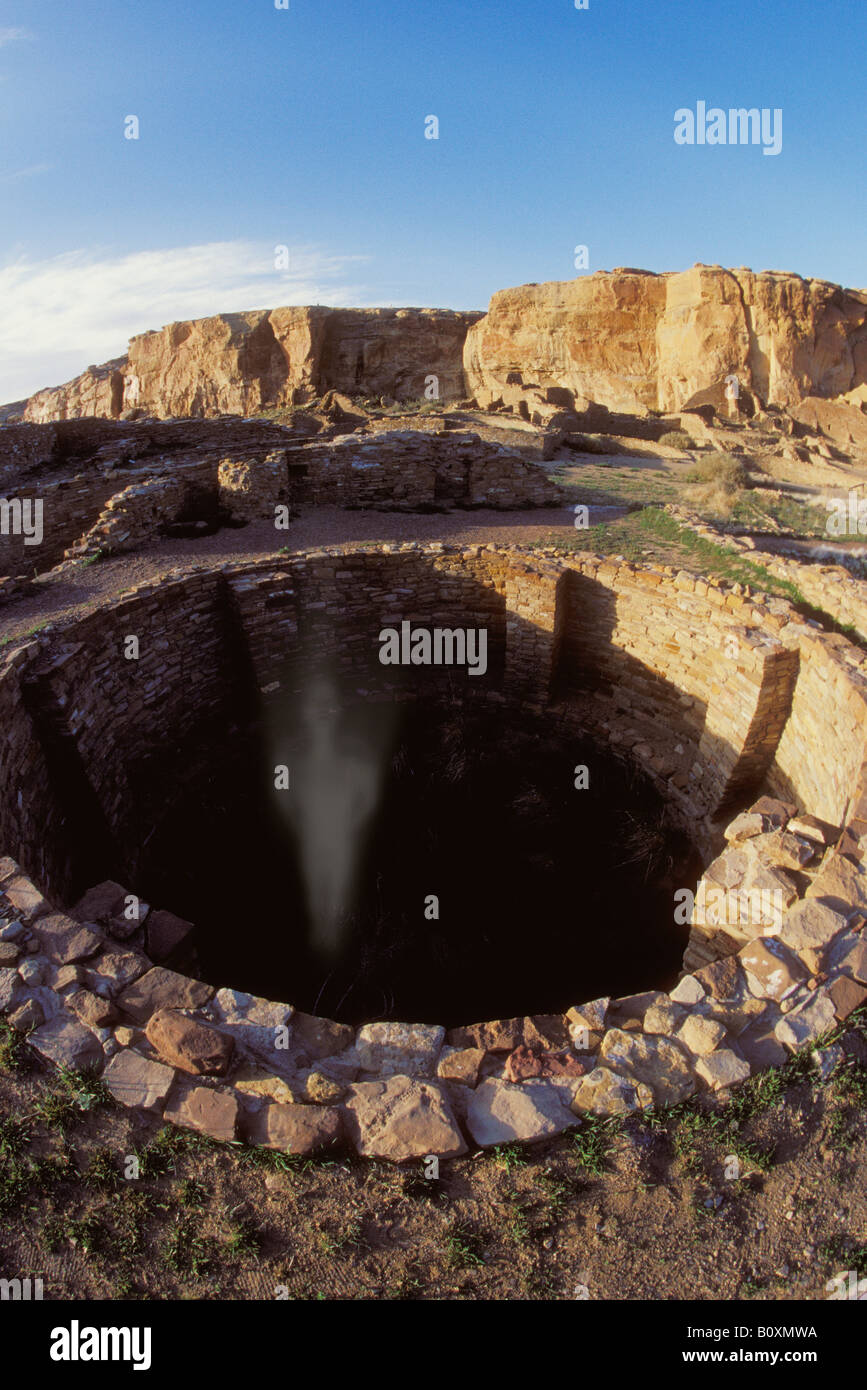 Ghost of body in ceremonial kiva, Chaco Canyon Anasazi indian ruins ...
