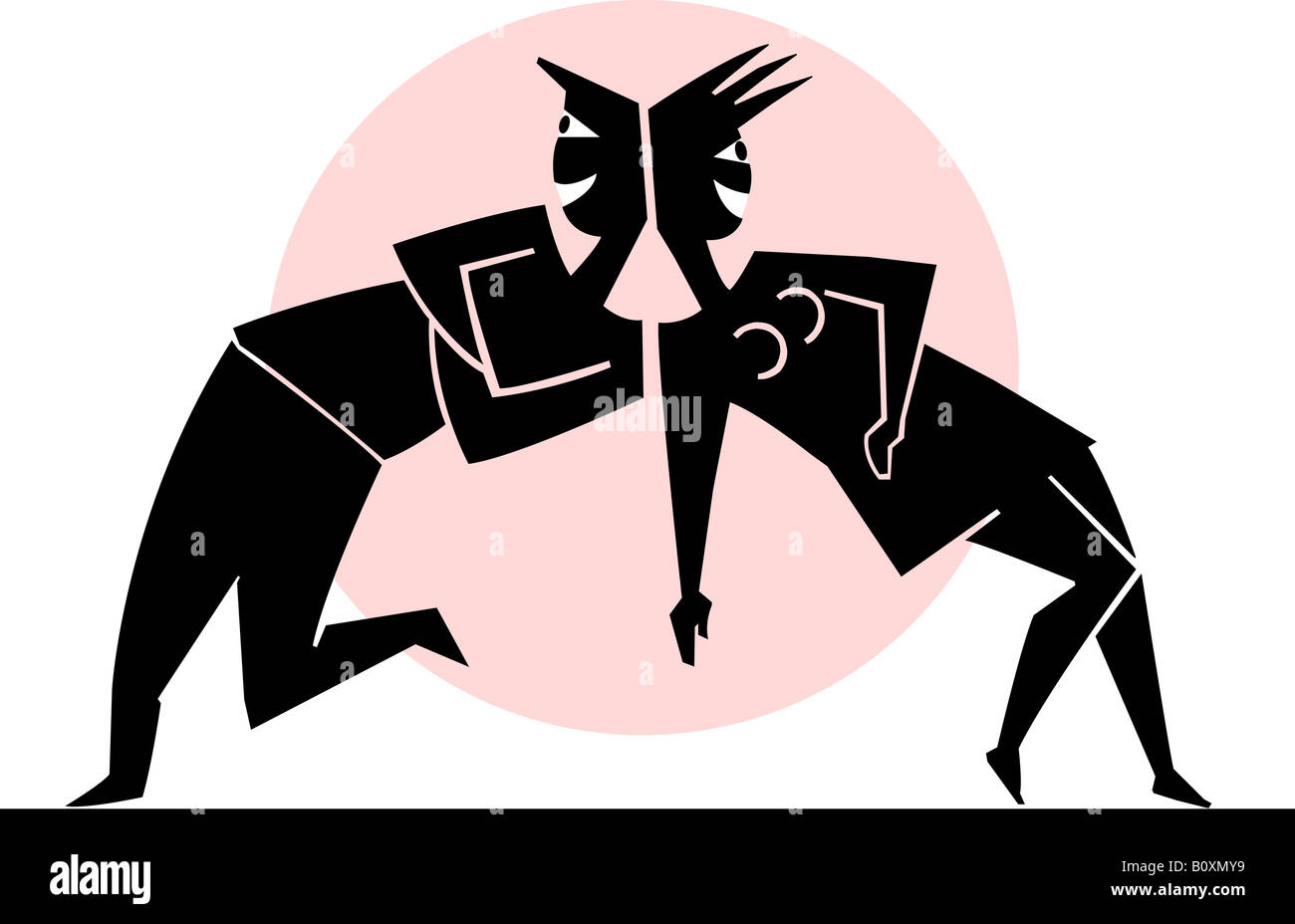 Two people leaning back to back Stock Photo - Alamy