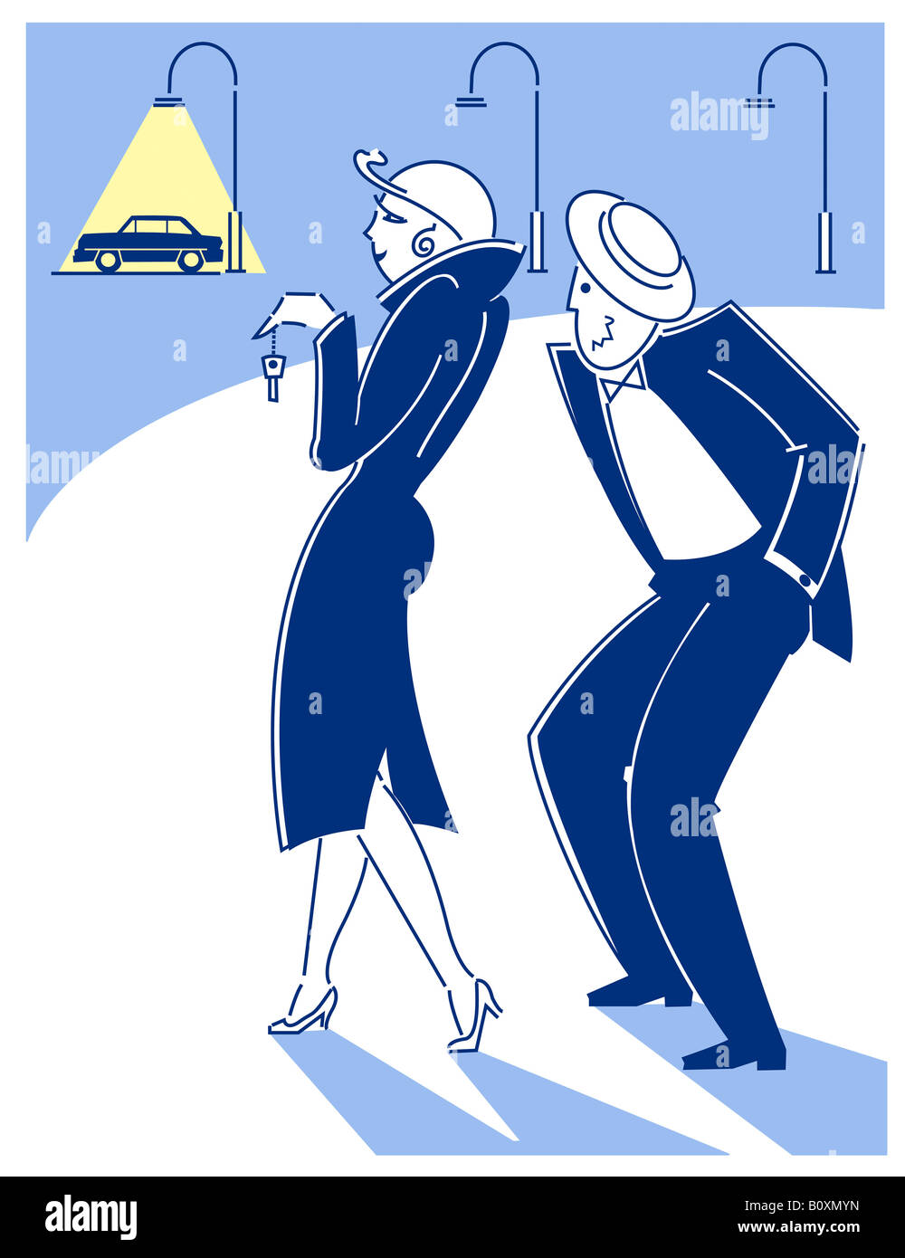 Drunken man following woman Stock Photo - Alamy