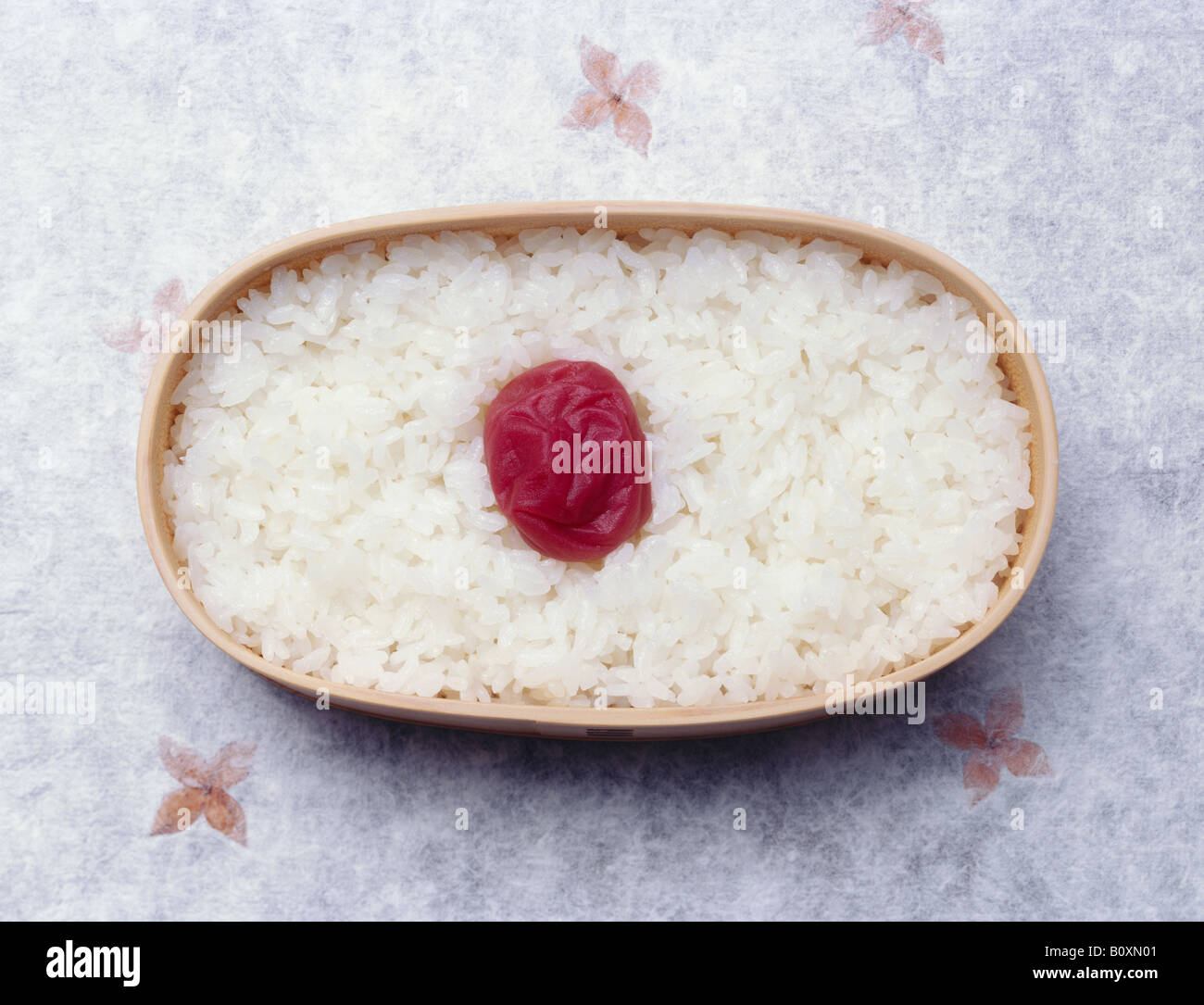 Steamed rice with pickled plum Stock Photo - Alamy