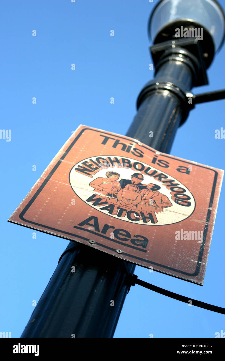 'This is a Neighbourhood Watch Area' sign on lampost Stock Photo - Alamy