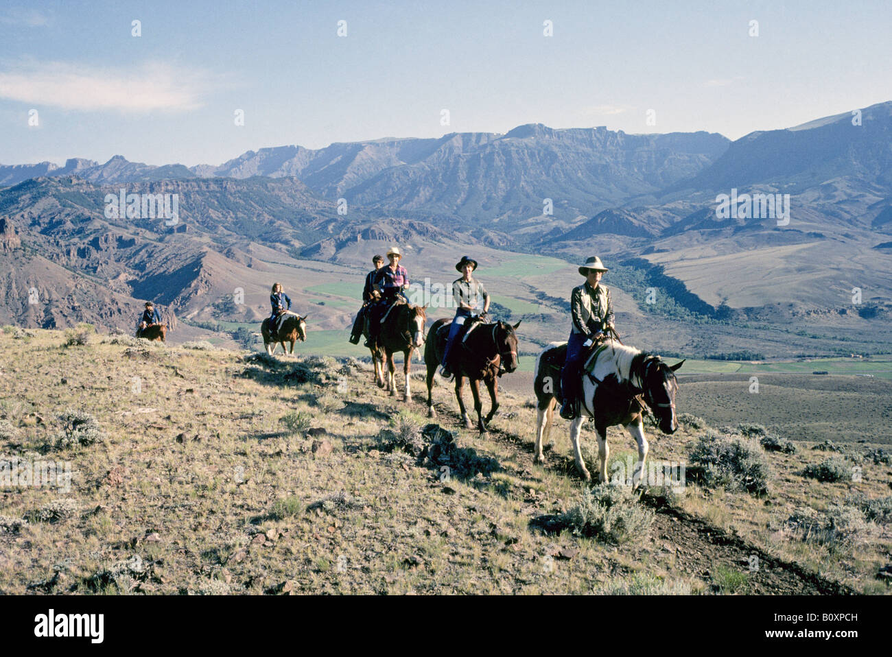 A trailride from a dude ranch near the east entrance of Yellowstone ...