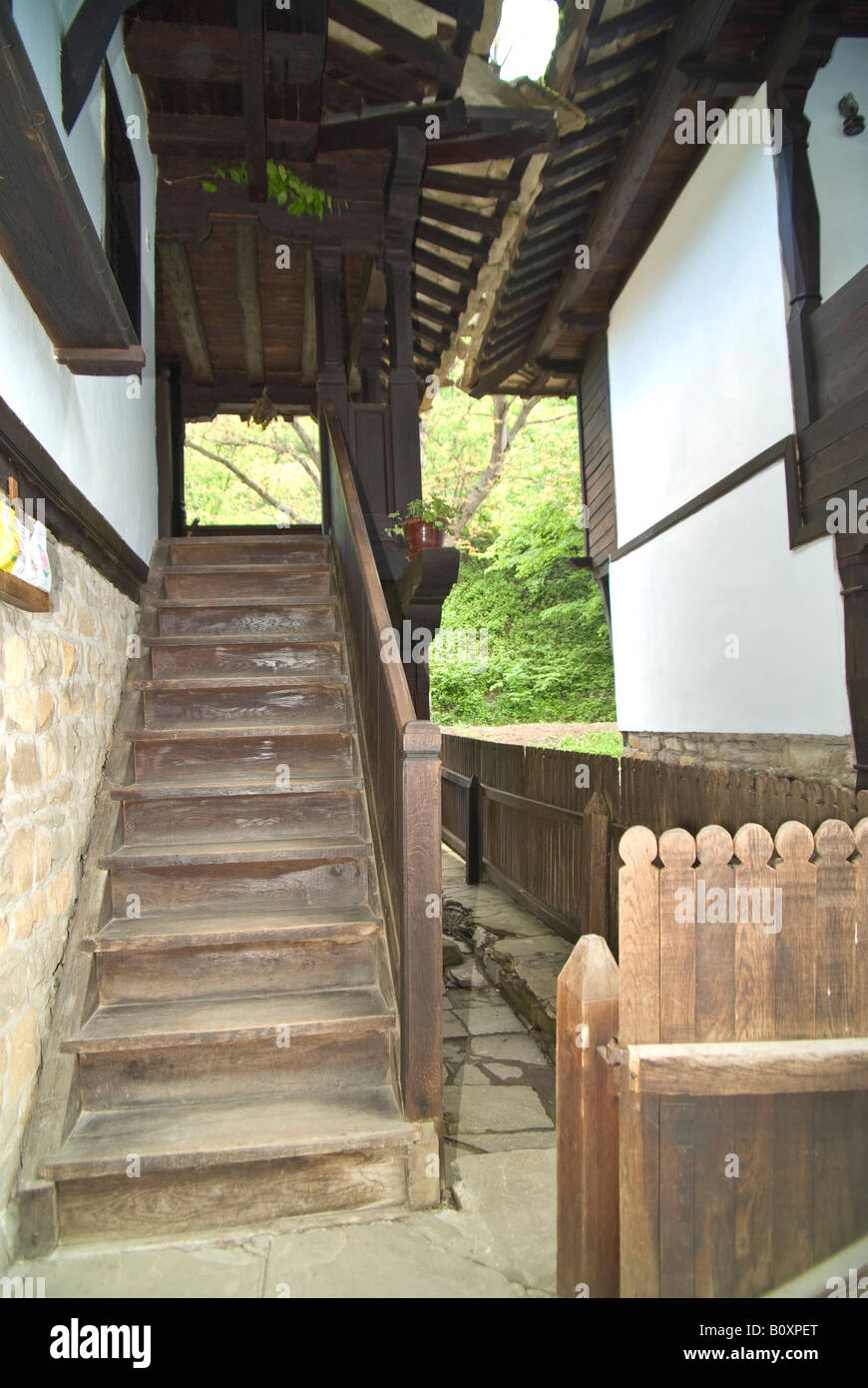 Wooden staircase fence hi-res stock photography and images - Alamy