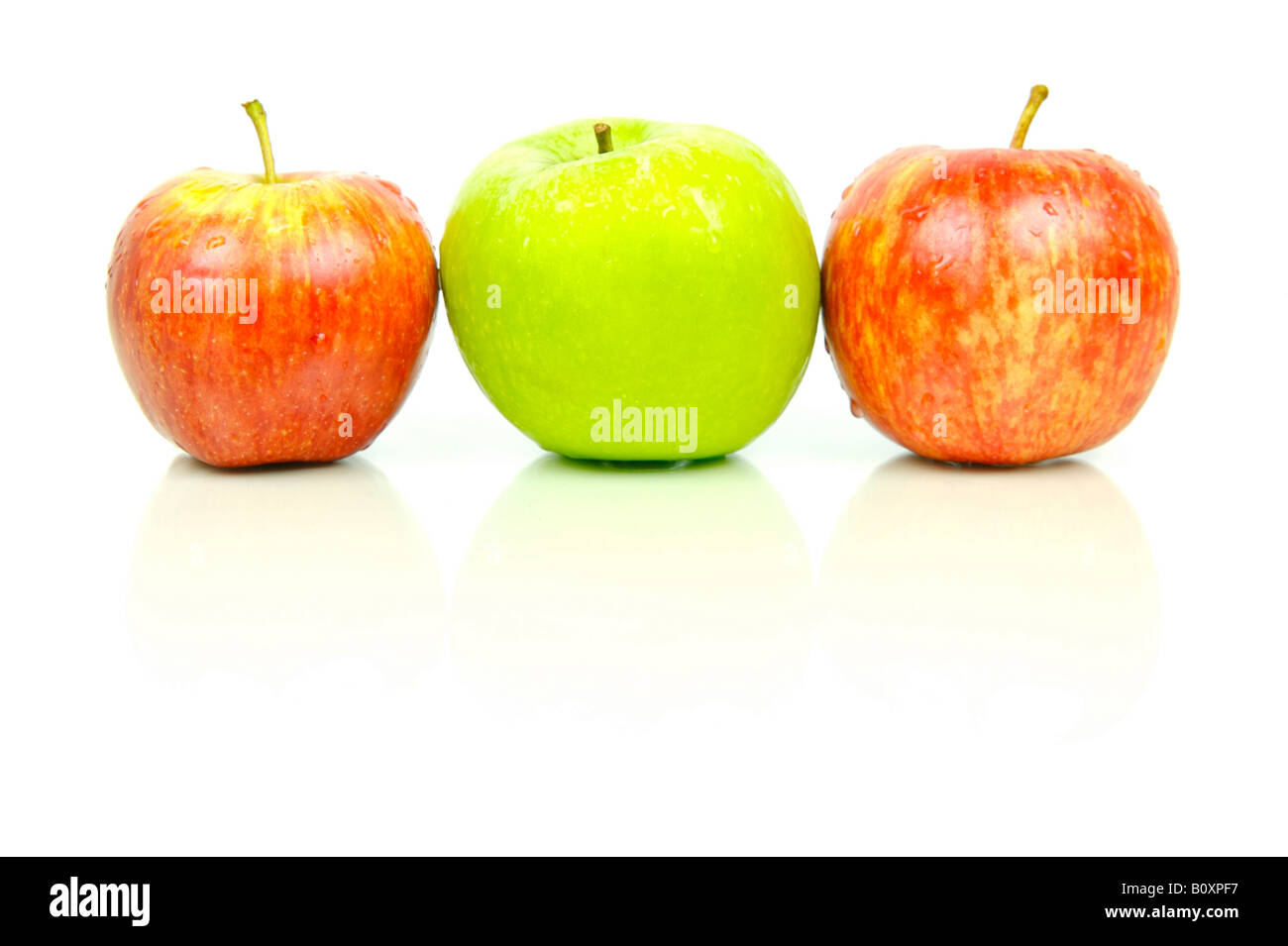 Red and green apples isolated against a white background Stock Photo ...