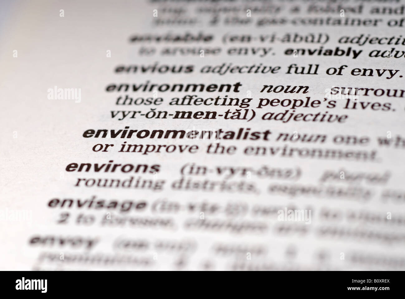 Stock photo the word environmentalist as it appears in the pages of the ...