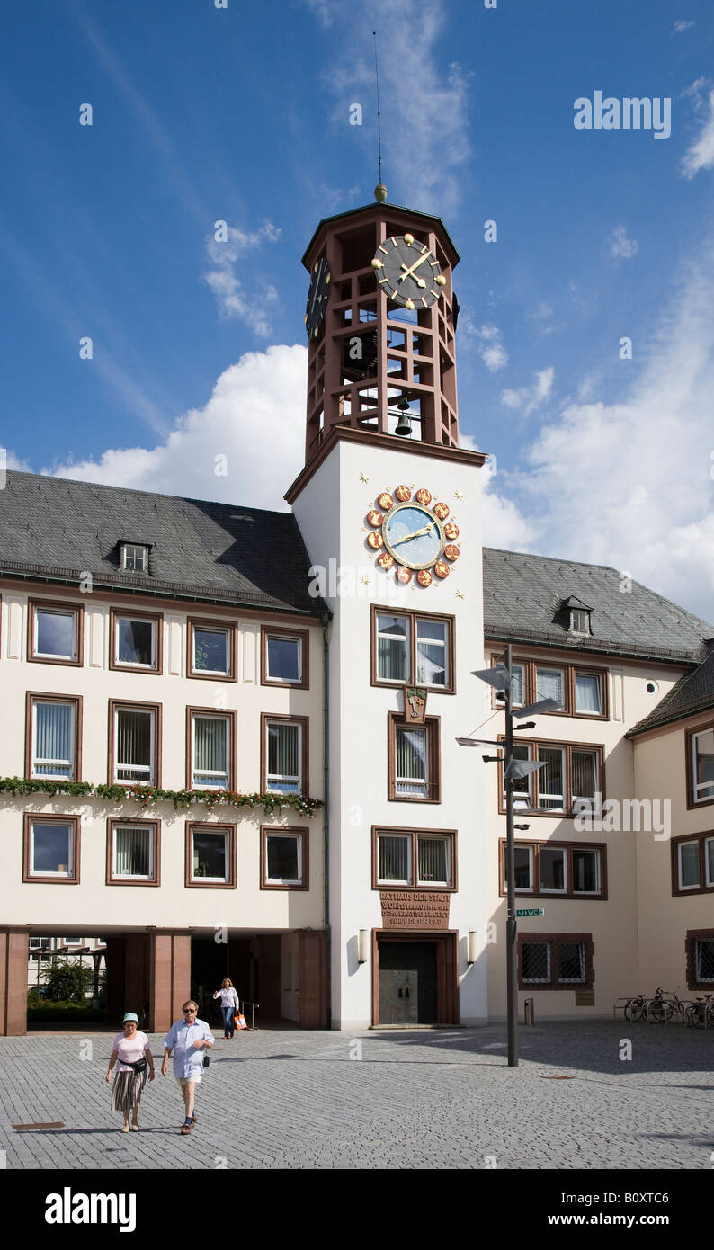 Rathaus town hall with clock with signs of zodiac Worms Germany Stock ...