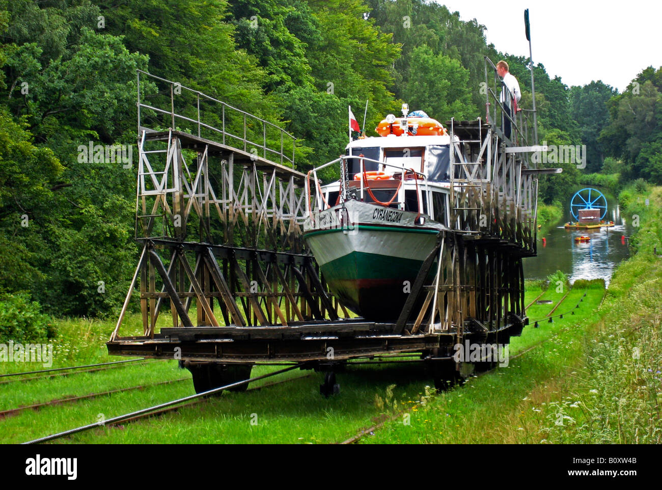 ship carried on land, Poland Stock Photo - Alamy