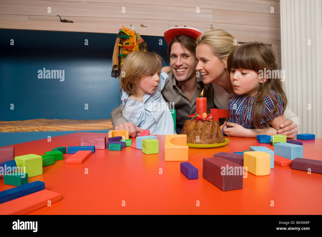 Family birthday party, smiling, portrait Stock Photo - Alamy