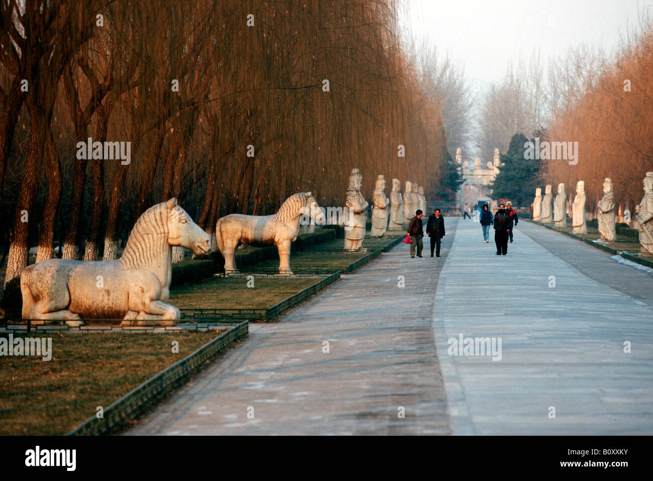 Ming Tombs, Shisanling, temple guards at spirit way, China Stock Photo ...