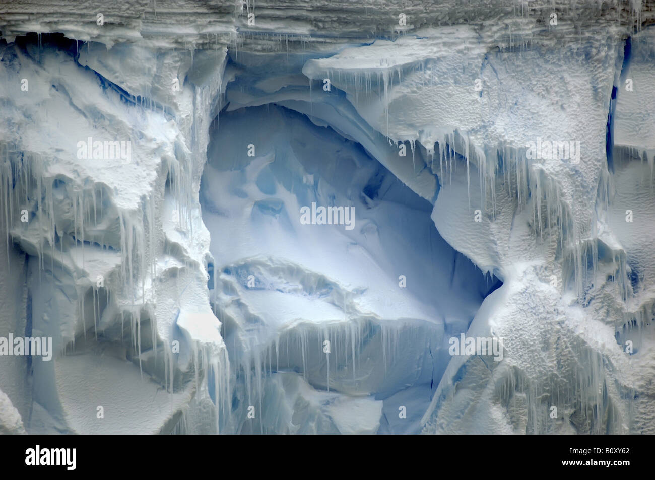majestic Antarctic ice wall with icicles, Antarctica, Suedpolarmeer ...