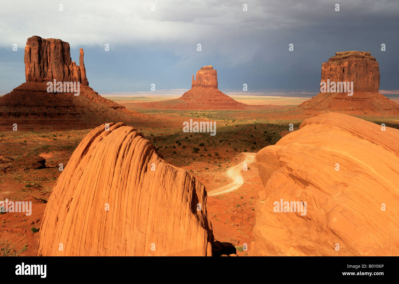 Monument Valley Storm at Sunset Stock Photo - Alamy