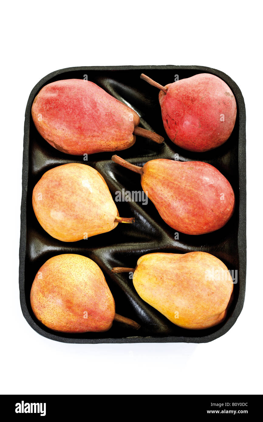 Red Bartlett pears, elevated view Stock Photo - Alamy