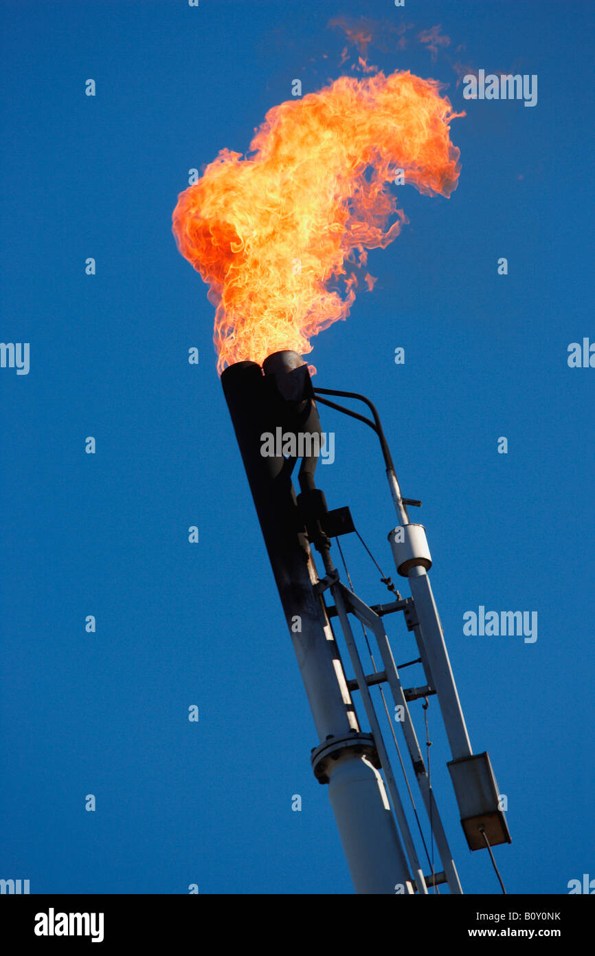 Closeup of a refinery stack Stock Photo - Alamy