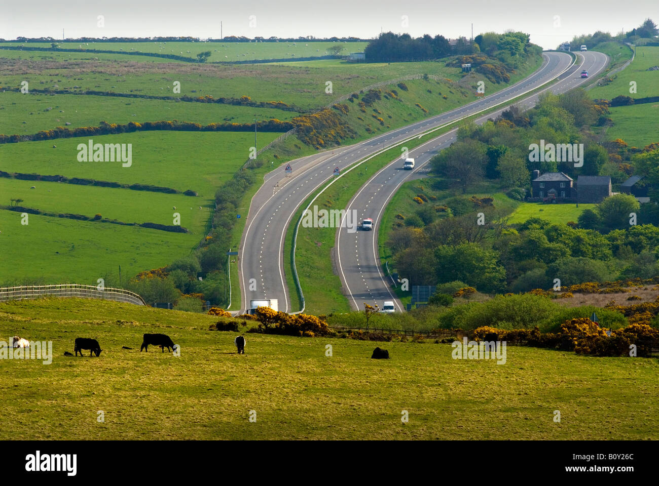 Bodmin Moor Cornwall Britain The A30 at Bolventor 2008 Stock Photo - Alamy