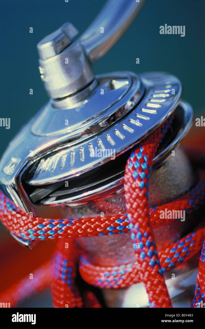 Sail winch, close up Stock Photo - Alamy