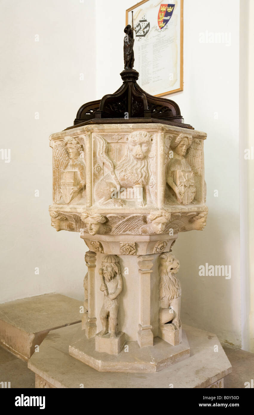Anglo saxon stone font hi-res stock photography and images - Alamy
