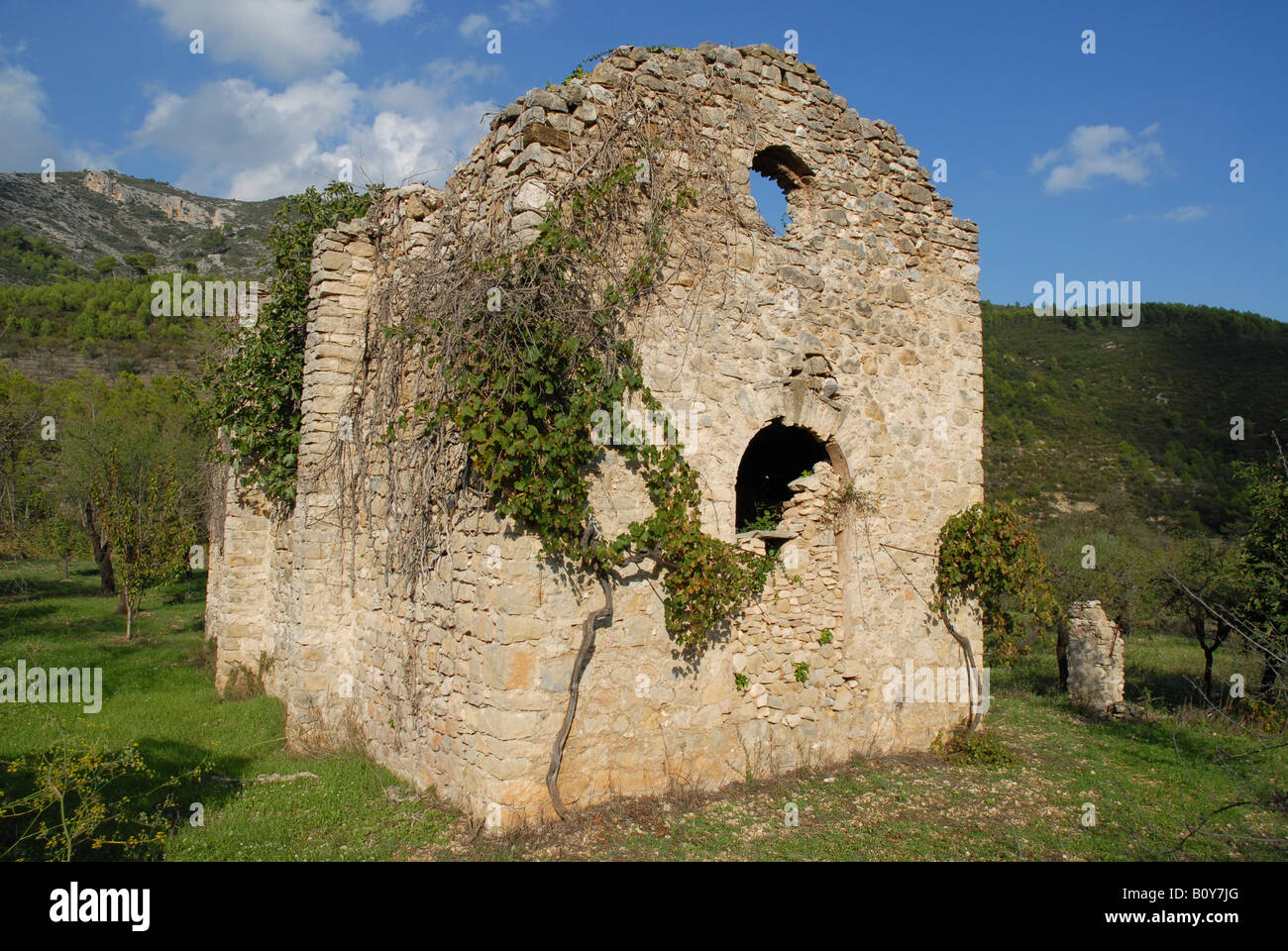 ruined church, near Castell de Castells, Alicante Province, Comunidad ...