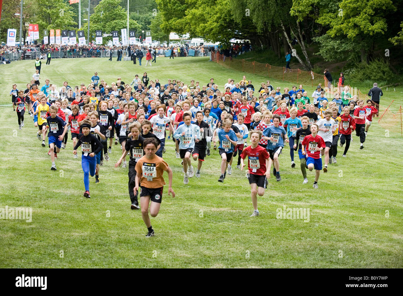 12year old boys running a race Stock Photo - Alamy