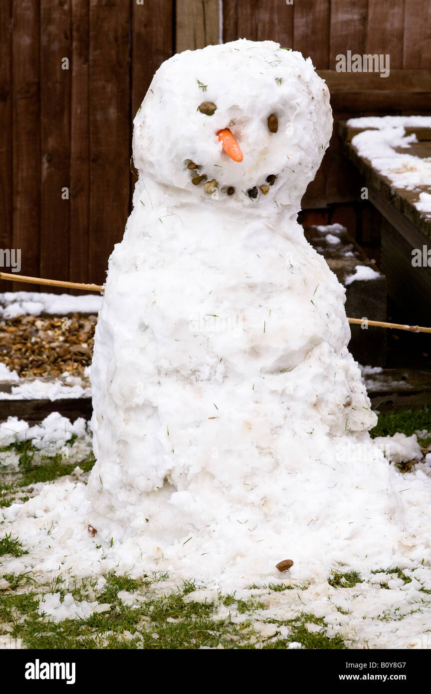 A home made snowman Stock Photo - Alamy