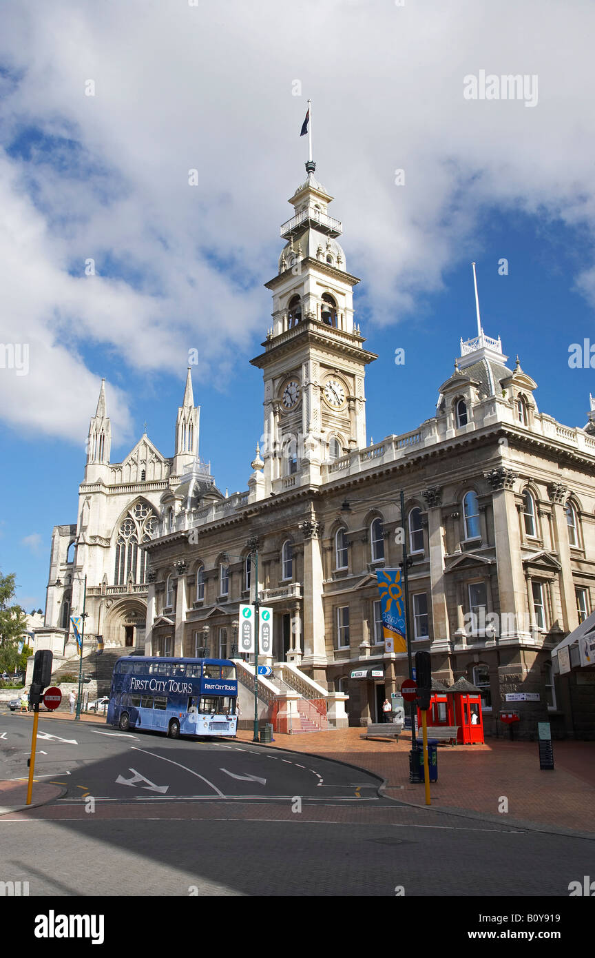St Paul s Cathedral and Municipal Chambers Clock Tower Octagon Dunedin ...