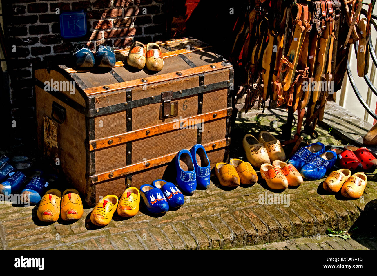Delft Netherlands holland dutch town wooden shoes Stock Photo - Alamy