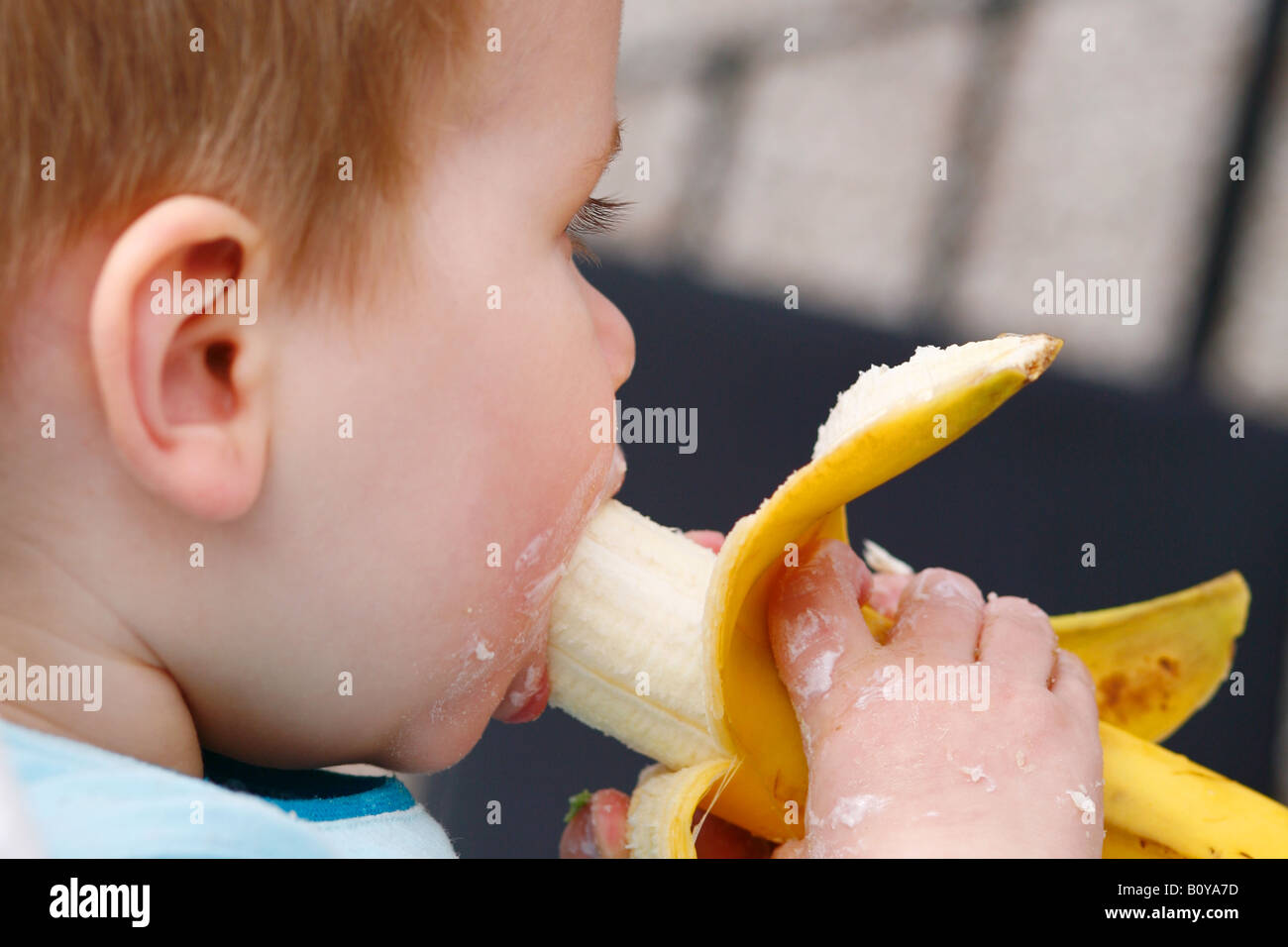 Boy with banana hi-res stock photography and images - Alamy