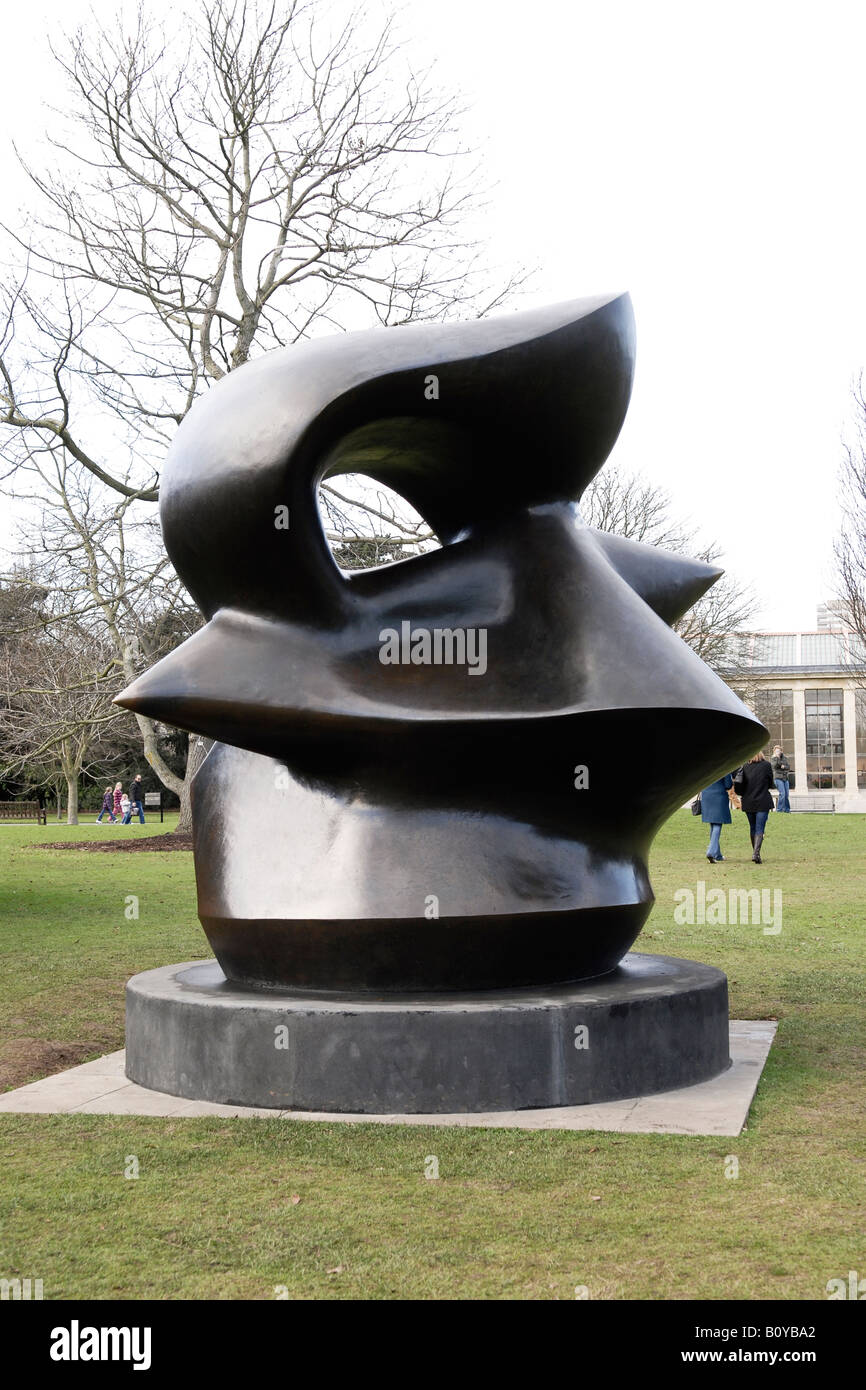 Henry Moore metal bronze sculpture of a spindle like face form figure ...