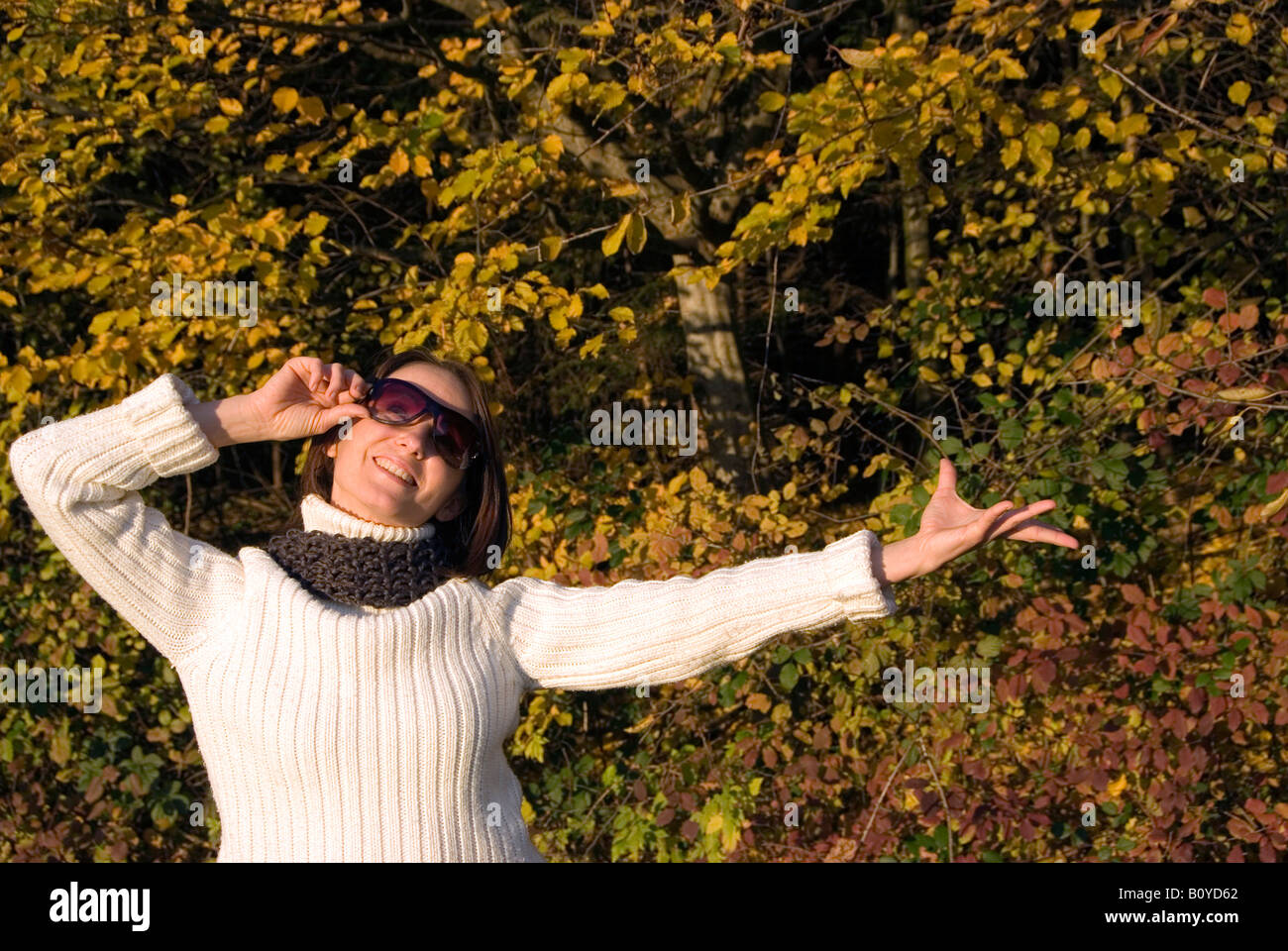 Scarf smiling expressions glasses hi-res stock photography and images ...