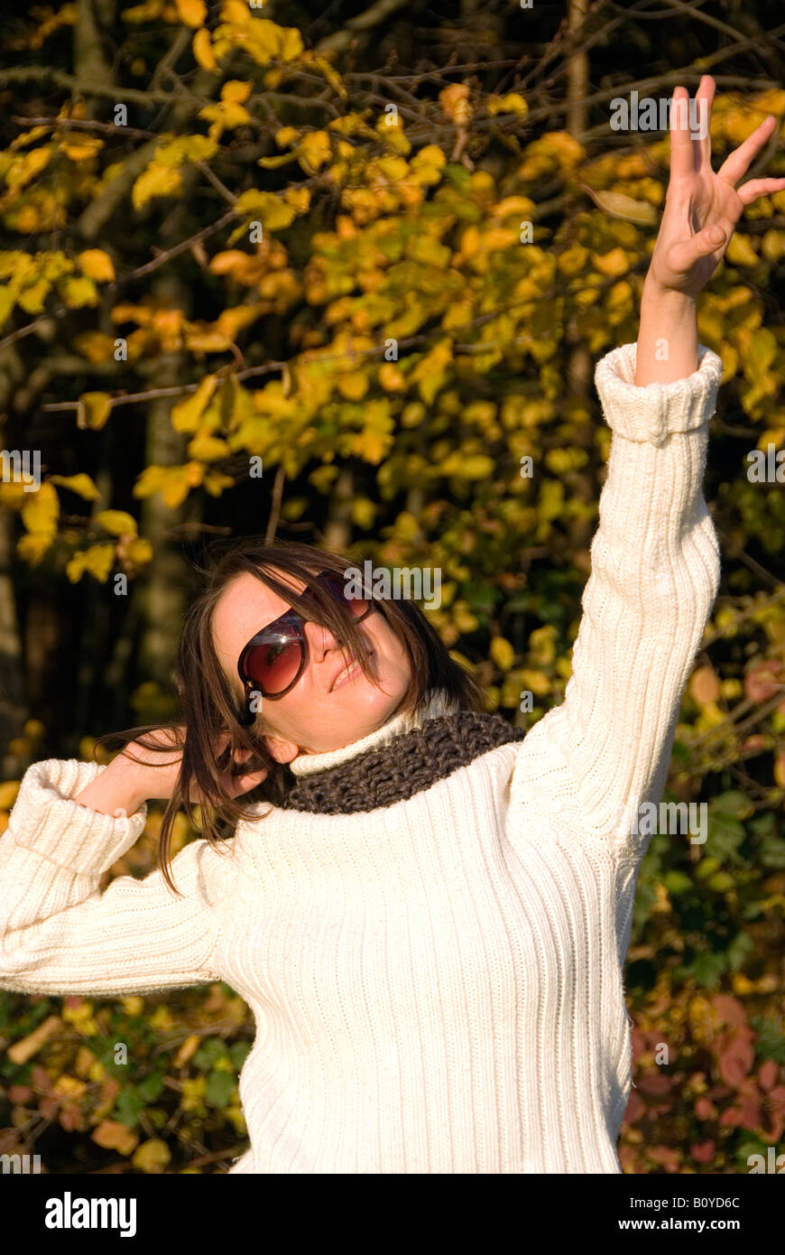 Scarf smiling expressions glasses hi-res stock photography and images ...