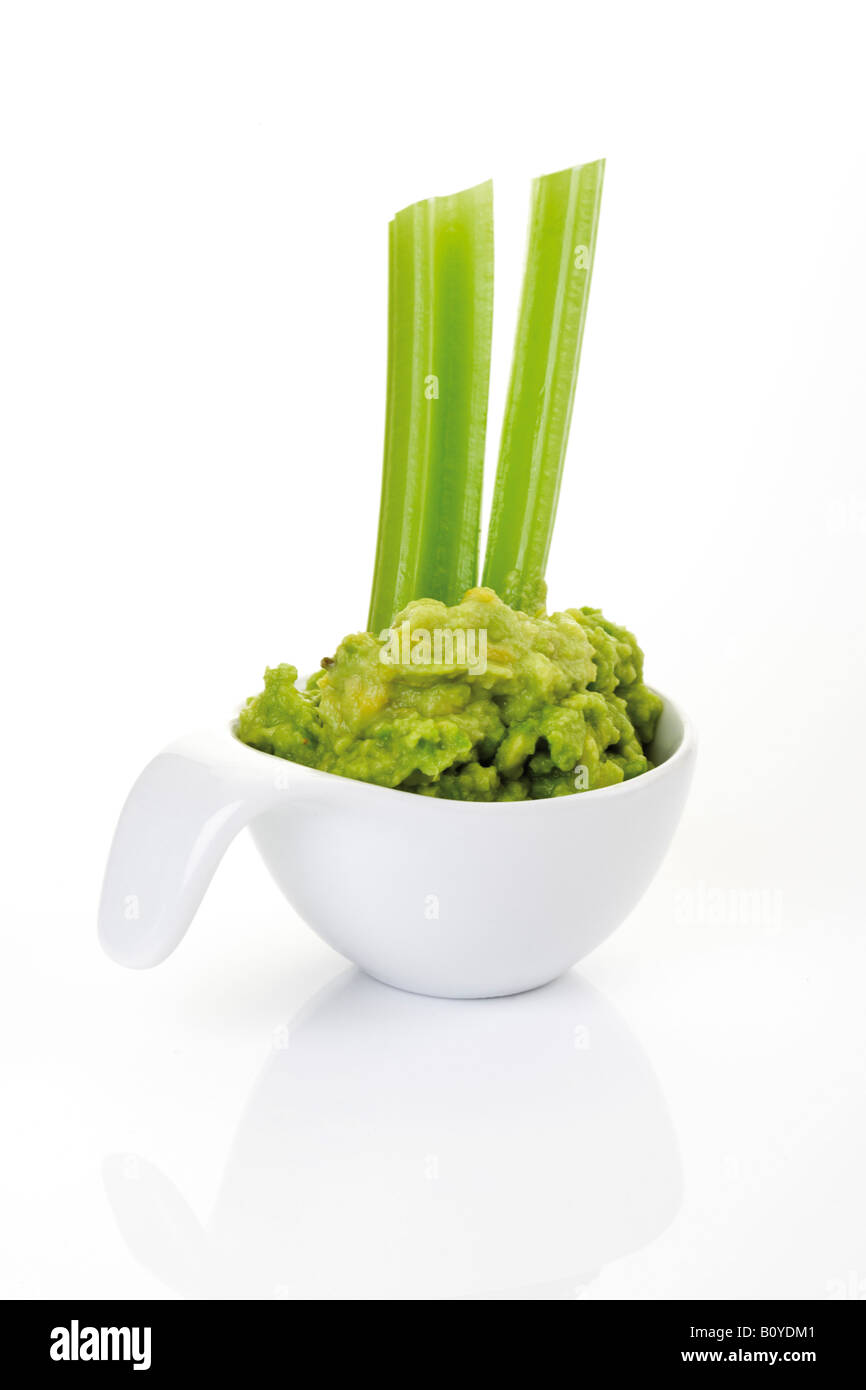 Guacamole with vegetable sticks Stock Photo - Alamy