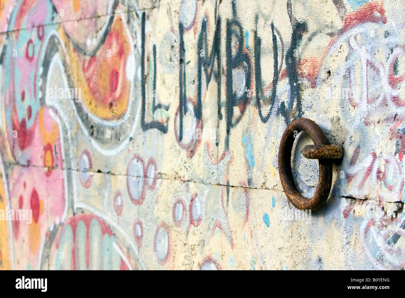 Graffiti rome wall typical limbus street art mess hi-res stock ...