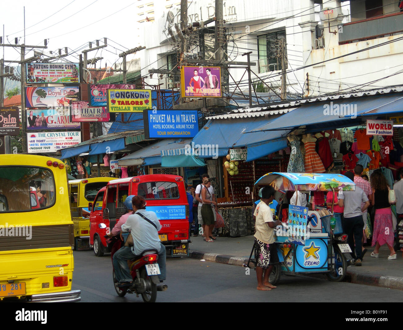 southern thailand street scene patong beach shopping Stock Photo - Alamy