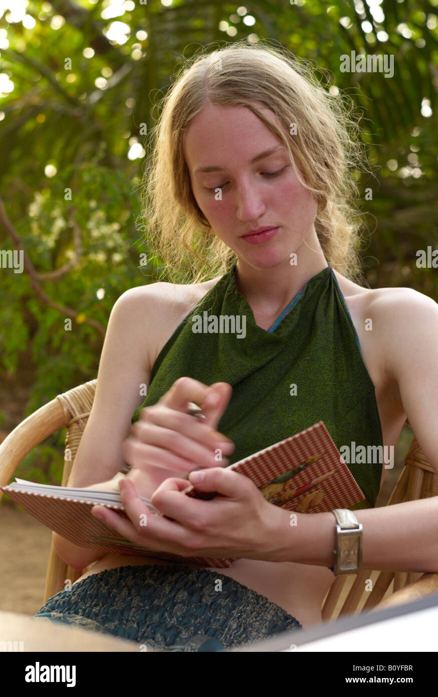 young woman writing Stock Photo - Alamy young woman writing Stock Photo - Alamy
